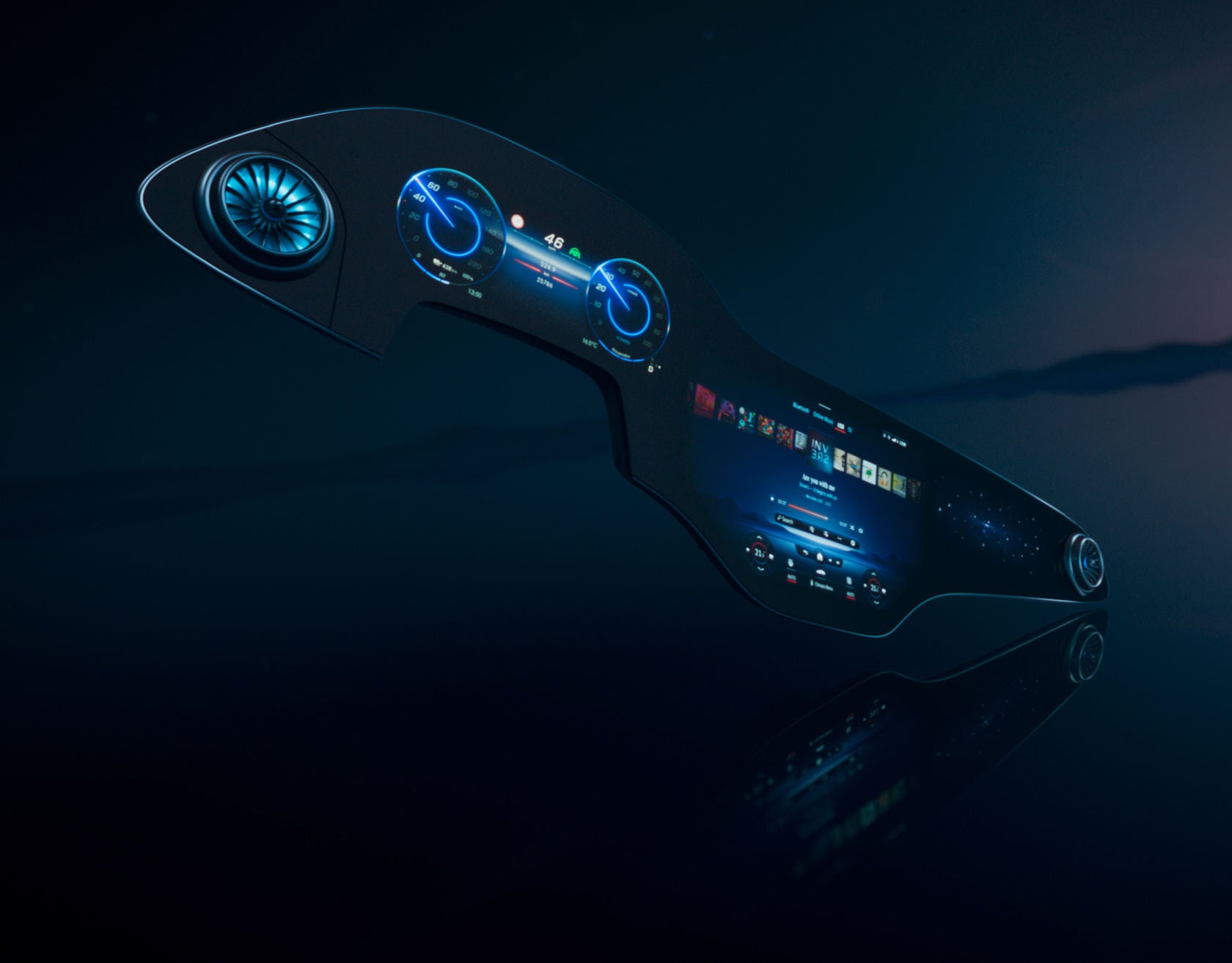 Mercedes Benz EQS with unique MBUX Hyperscreen